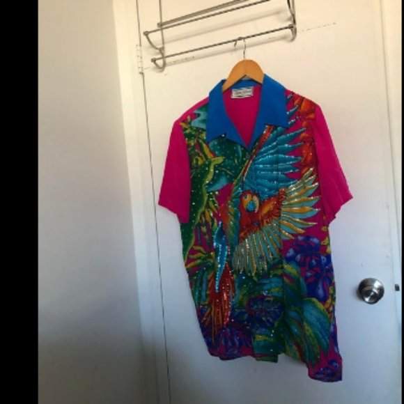 Vintage | Tops | Vintage 98s Diane Gilman Parrot Buttoned Shirt | Poshmark